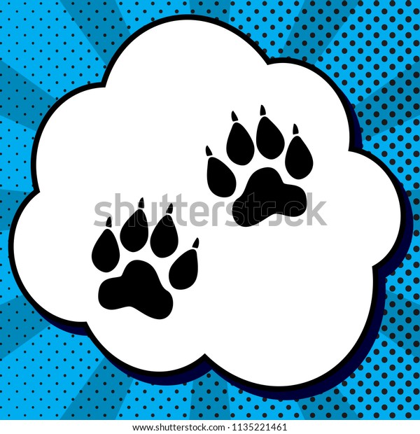 Animal Tracks Sign Vector Black Icon Stock Vector (Royalty Free ...