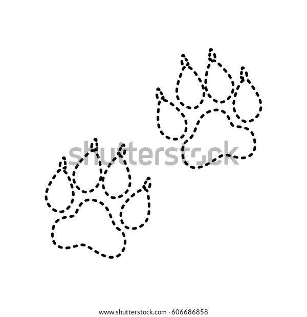 Animal Tracks Sign Vector Black Dashed Stock Vector (Royalty Free ...