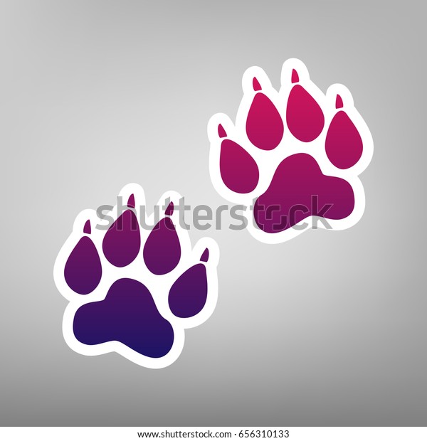 Animal Tracks Sign Vector Purple Gradient Stock Vector (Royalty Free ...