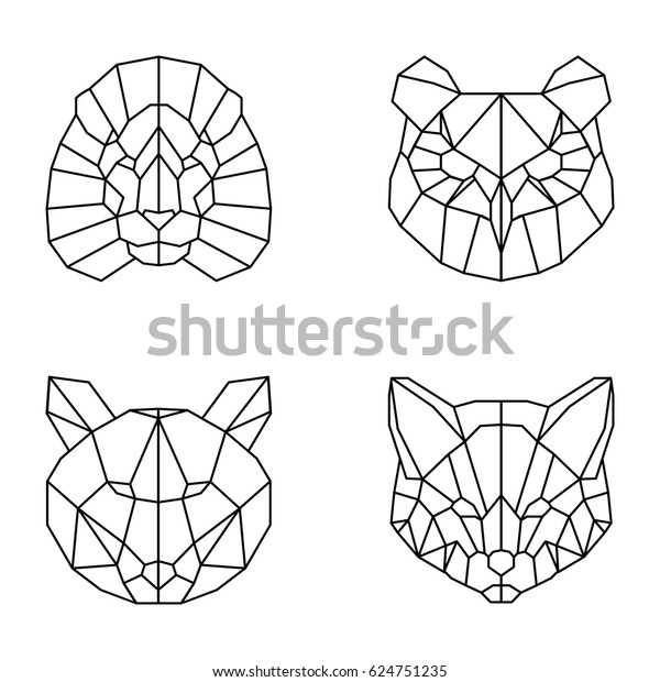 Animal Triangle Heads Vector Origami Animals Stock Vector (Royalty Free ...