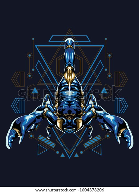 Animal Vector Illustration Angry Blue Scorpion Stock Vector (Royalty ...