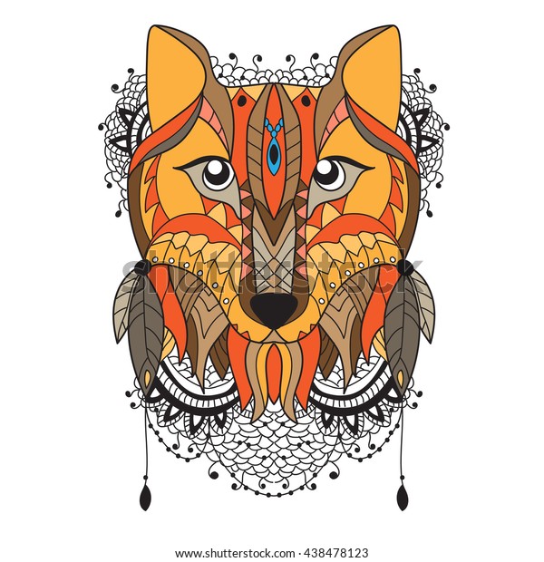 Animal Vector Portrait Fox Stock Vector (Royalty Free) 438478123 ...