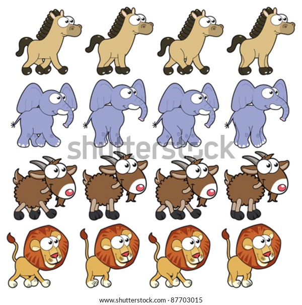 Animal Walking Animations Vector Cartoon Isolated Stock Vector (Royalty ... Animal Walking Animations Vector Cartoon Isolated Stock Vector (Royalty ...