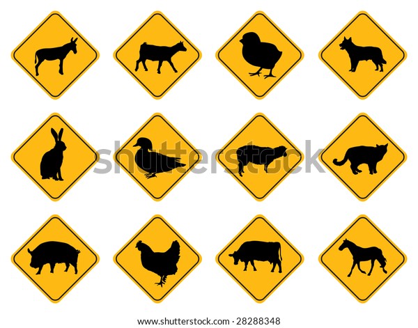 Animal Warning Signs Stock Vector (Royalty Free) 28288348
