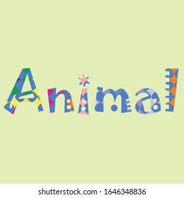 Animal Word Cute Design Vector Stock Vector (Royalty Free) 1646348836 ...