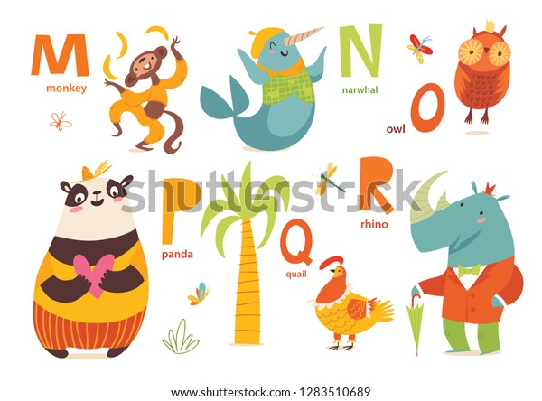 Animals Abc Part 3 Full Animals Stock Vector (Royalty Free) 1283510689