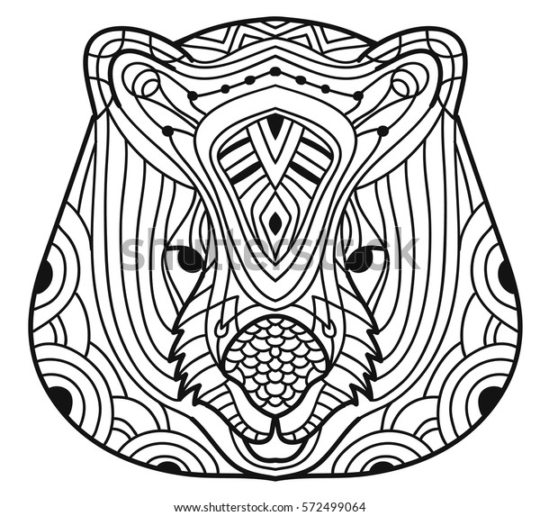 Animals Australia Wombat Cute Line Drawing : image vectorielle de stock ...