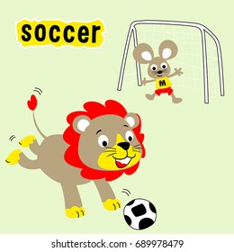 Animals Cartoon Playing Soccer Stock Vector (Royalty Free) 689978479