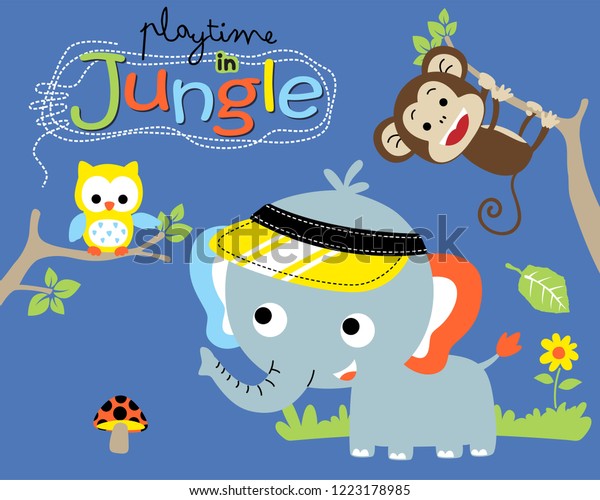 animals cartoon vector in jungle