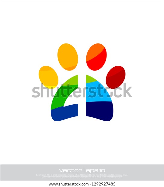 Animals Feet Logo Template Stock Vector (Royalty Free) 1292927485 ...
