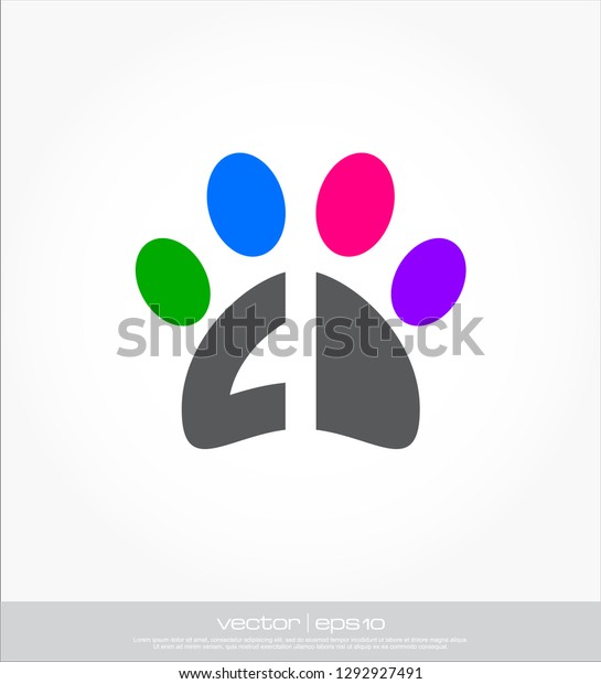 Animals Feet Logo Template Stock Vector (Royalty Free) 1292927491 ...