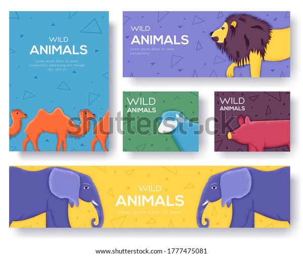 Animals Flyer Magazines Poster Book Cover Stock Vector (Royalty Free ...