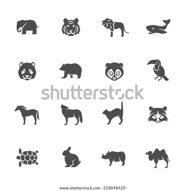 Conjunto de iconos Animales: vector de stock (libre de regalías ...