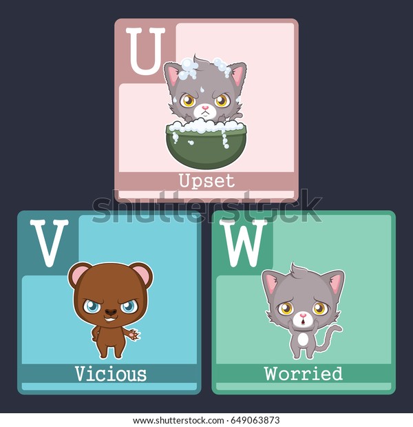 Animals Illustrating Adjectives Uvw Stock Vector (Royalty Free ...