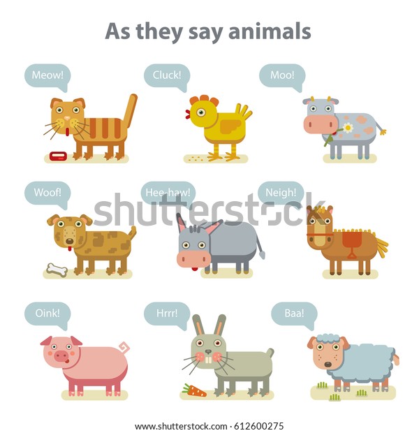 Animals Set They Say Animals Sheep Stock Vector (Royalty Free) 612600275