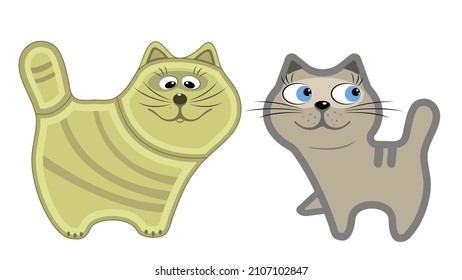 Animals Stylized Image Cute Cat Vector Stock Vector (Royalty Free ...