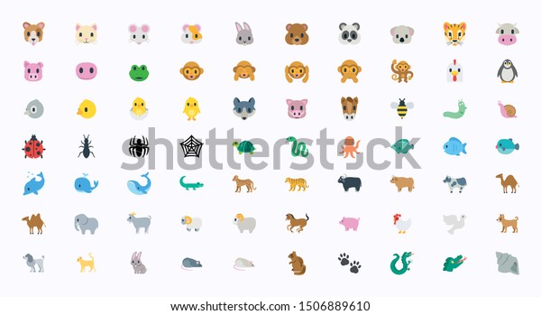 Animals Vector Illustration Emojis Icons Set Stock-vektor (royaltyfri ...