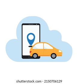 Animated Cartoon Map Location Wih Car Stock Vector (Royalty Free ...
