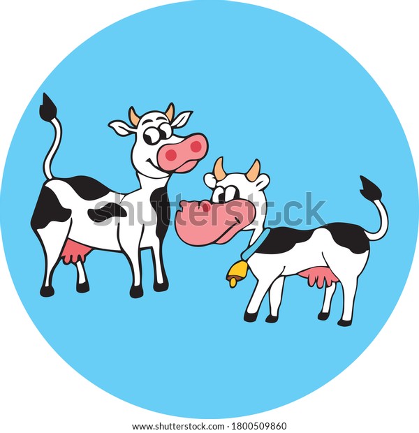 Animated Cute Dairy Cow Vector Stock Vector (Royalty Free) 1800509860 ...