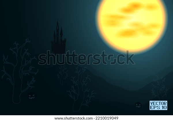Animated Halloween Festive Background Haunted Castle Stock Vector ...