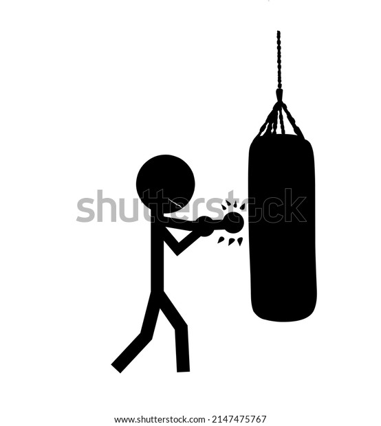 Animated Stickman Punching Vector Illustration: vetor stock (livre de ...