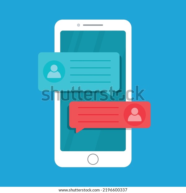 Animated White Handphone Device Chatting Messages Stock Vector (Royalty ...