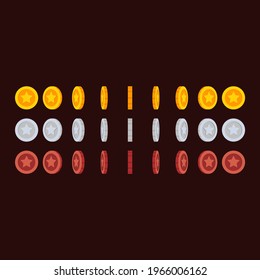 Vektor Stok Coin Star Animation Sprite Left Right (Tanpa Royalti ...