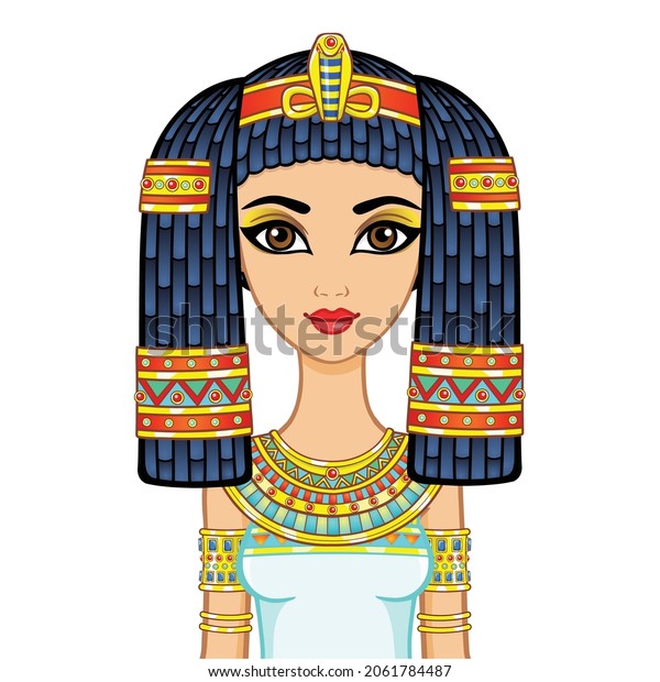 Animation Egyptian Princess Ancient Clothes Wig Stock Vector (Royalty ...