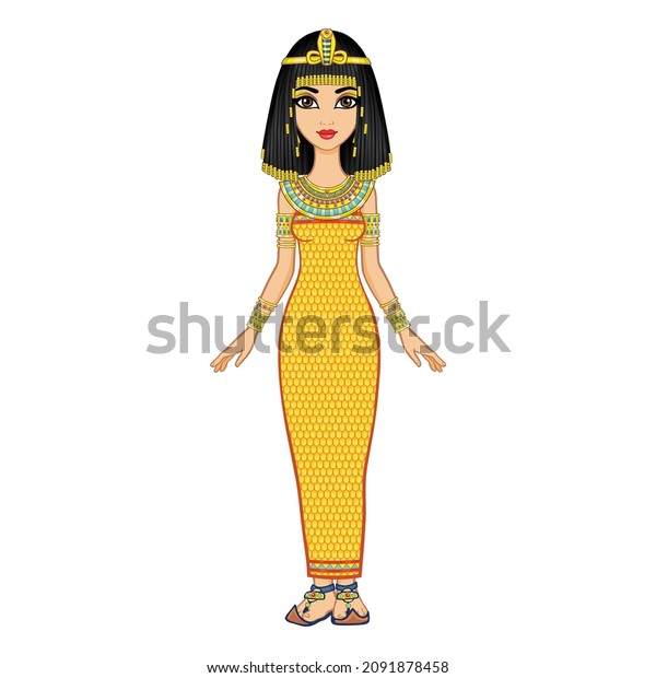 Animation Egyptian Princess Ancient Clothes Gold Stock Vector (Royalty ...