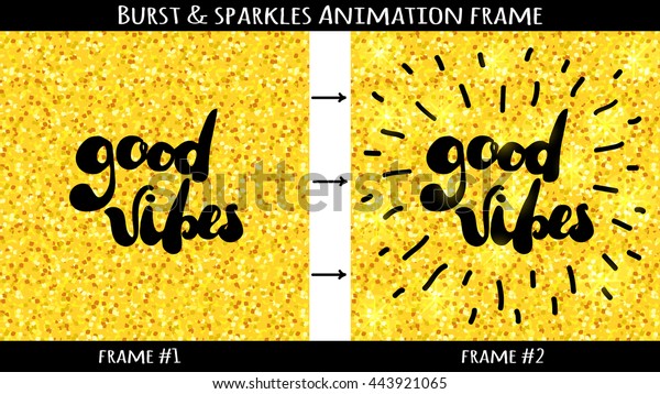 Animation Frames Burst Sparkles Around Text Stock Vector (Royalty Free ...