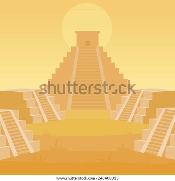 Animation Landscape Pyramid Maya Stock Vector (Royalty Free) 248400013