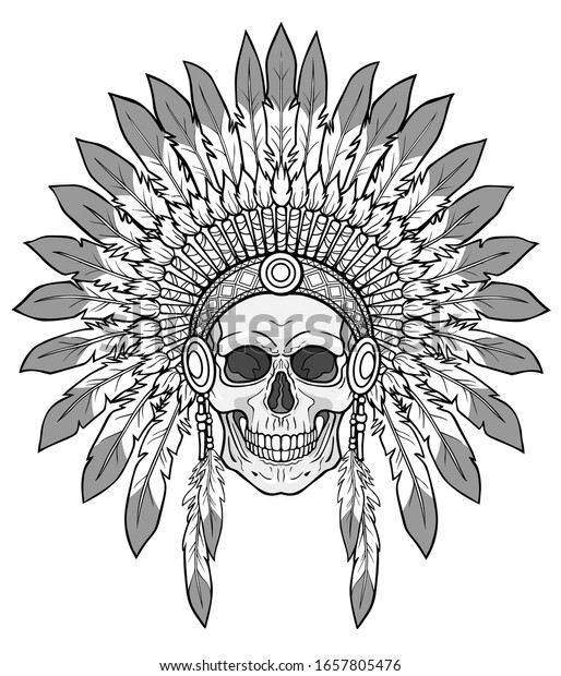 Animation Portrait Human Skull Ancient American Stock Vector (Royalty ...