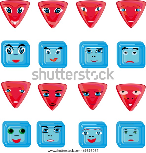 Animation Red Blue Buttons Illustration Stock Vector (Royalty Free ...