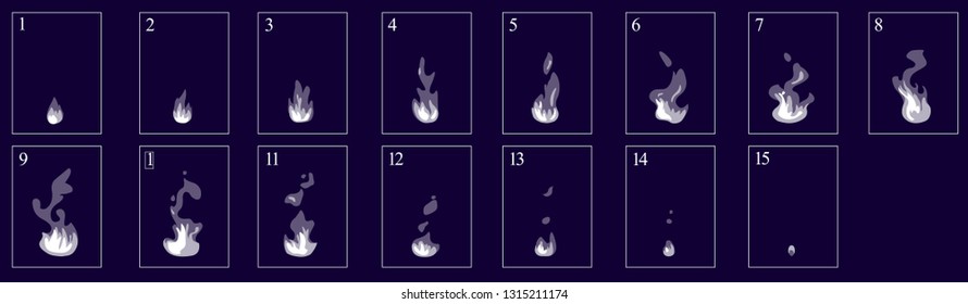 Animation Smoke Smoke Animation Sprite Sheet Stock Vector (Royalty Free ...