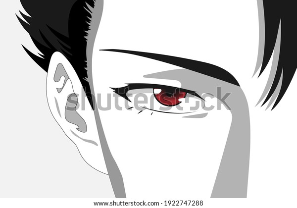 Anime Face Red Eyes Web Banner Stock Vector (Royalty Free) 1922747288 ...