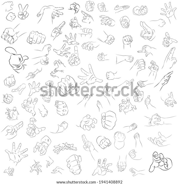 Anime Hands Sleeves Hands Fighting Positions Stock Vector (Royalty Free ...