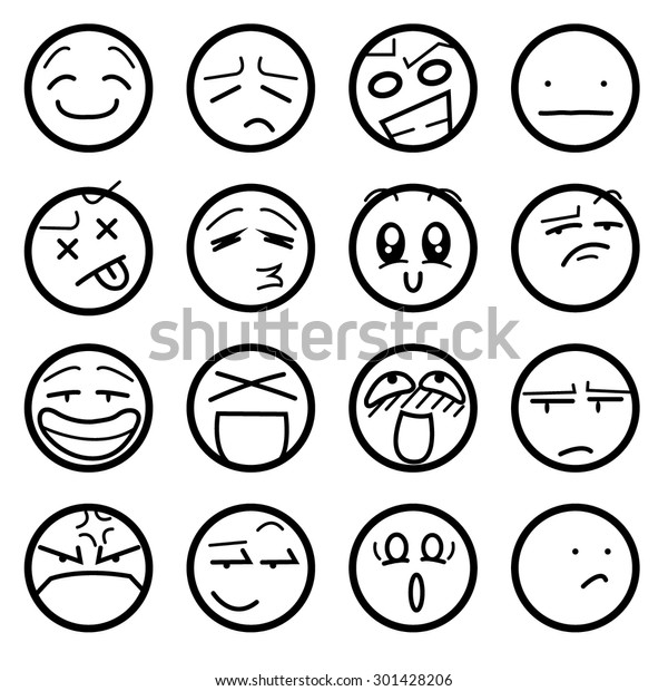 Anime Icons Expressions Stock Vector (Royalty Free) 301428206