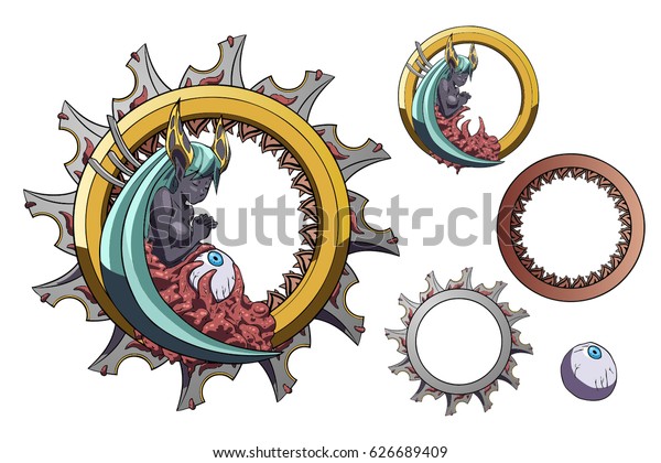 Anime Super Hero Enemy Monster Vector: vetor stock (livre de direitos ...