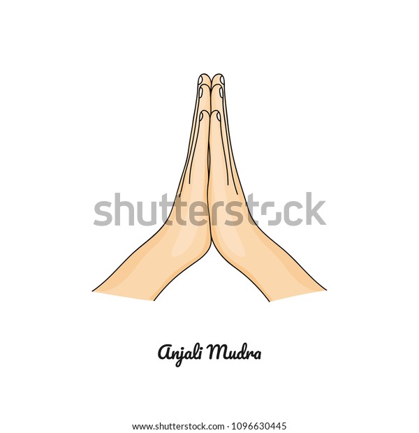 Anjali Mudra Gesture Reverence Vector Stock Vector (Royalty Free ... Anjali Mudra Gesture Reverence Vector Stock Vector (Royalty Free ...