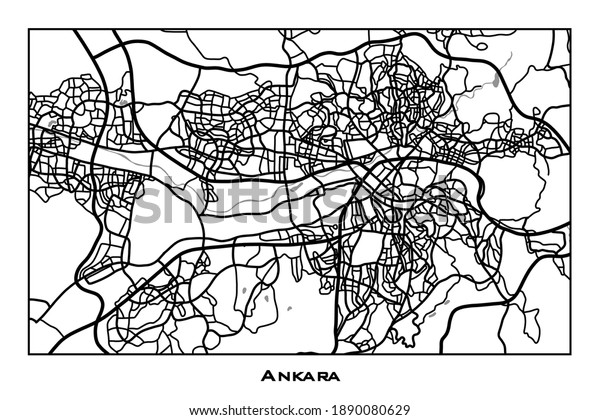 Ankaraturkey Street Network Map Ankara Map Stock Vector (Royalty Free ...