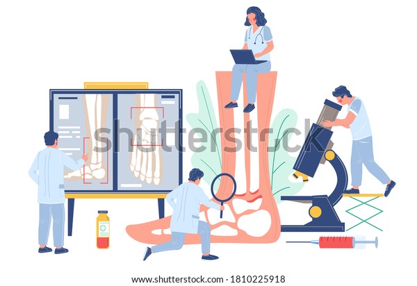Ankle Foot Arthritis Tiny Doctor Characters Stock Vector (Royalty Free ...