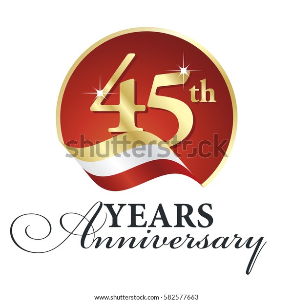 Anniversary 45 Th Years Celebrating Logo Stock Vector (Royalty Free ...