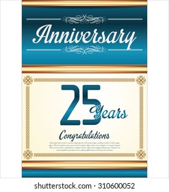 Anniversary Background 25 Years Stock Vector (Royalty Free) 310600052 ...