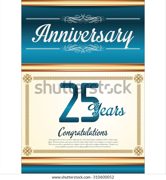 Anniversary Background 25 Years Stock Vector (Royalty Free) 310600052 ...