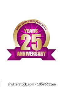 Anniversary Badge 25 Years Stock Vector (Royalty Free) 1069663166