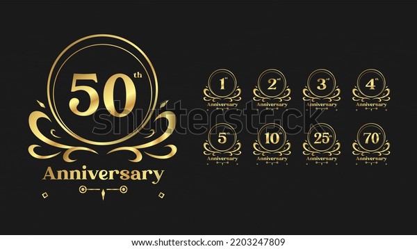 Anniversary Celebration Logo Vector Collection Stock Vector (Royalty ...