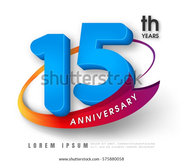 Anniversary Emblems 15 Anniversary Template Design Stock Vector ...