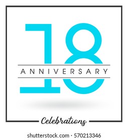 Anniversary Emblems 18 Anniversary Template Design Stock Vector ...