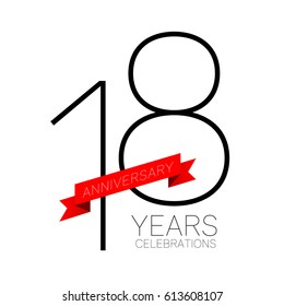 Anniversary Emblems 18 Anniversary Template Design Stock Vector ...