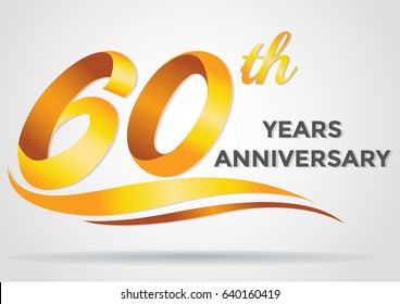 Anniversary Emblems 60 Anniversary Template Design Stock Vector ...
